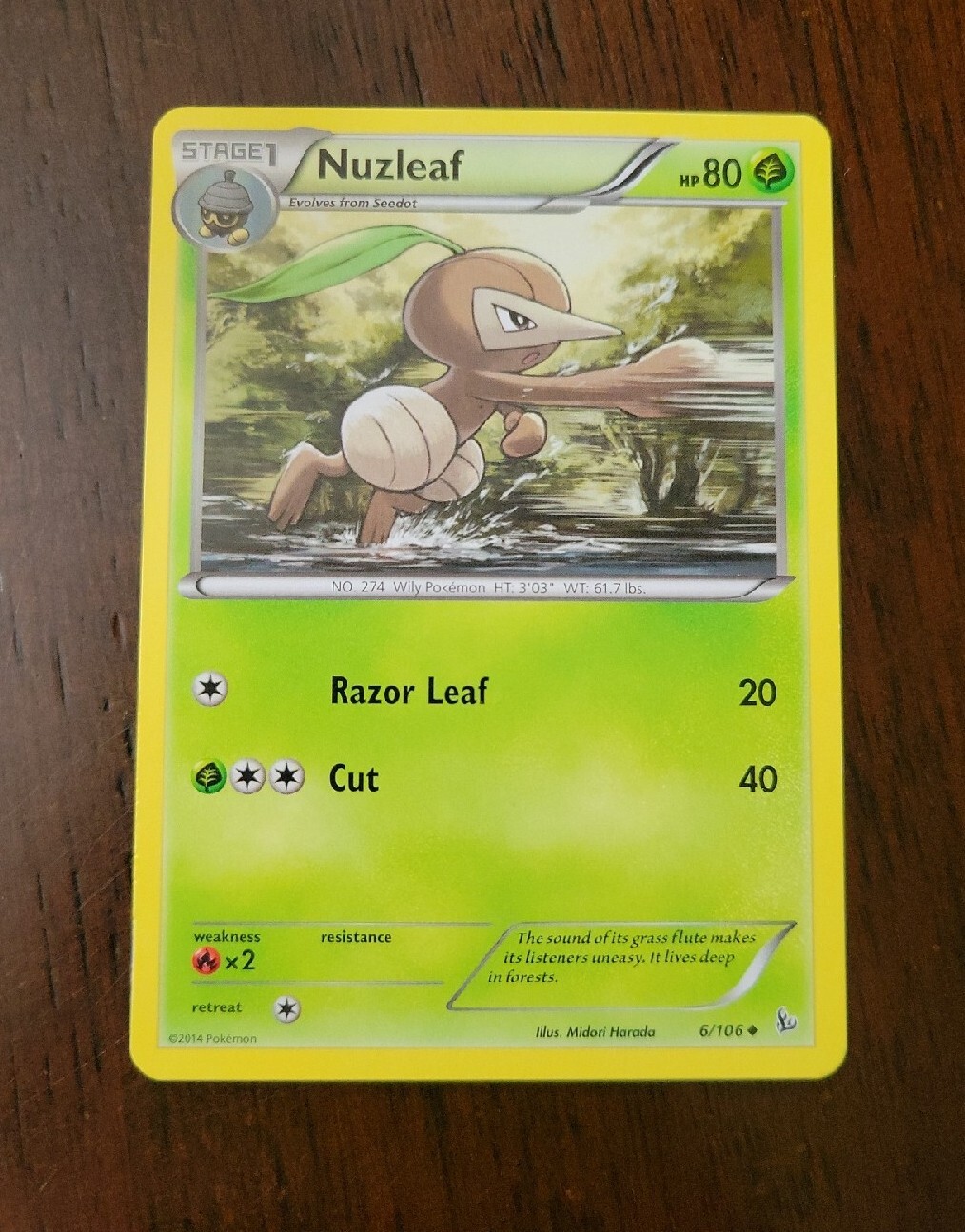 Pokémon TCG Nuzleaf Flashfire 6 Reverse Holo Uncommon for sale online ...