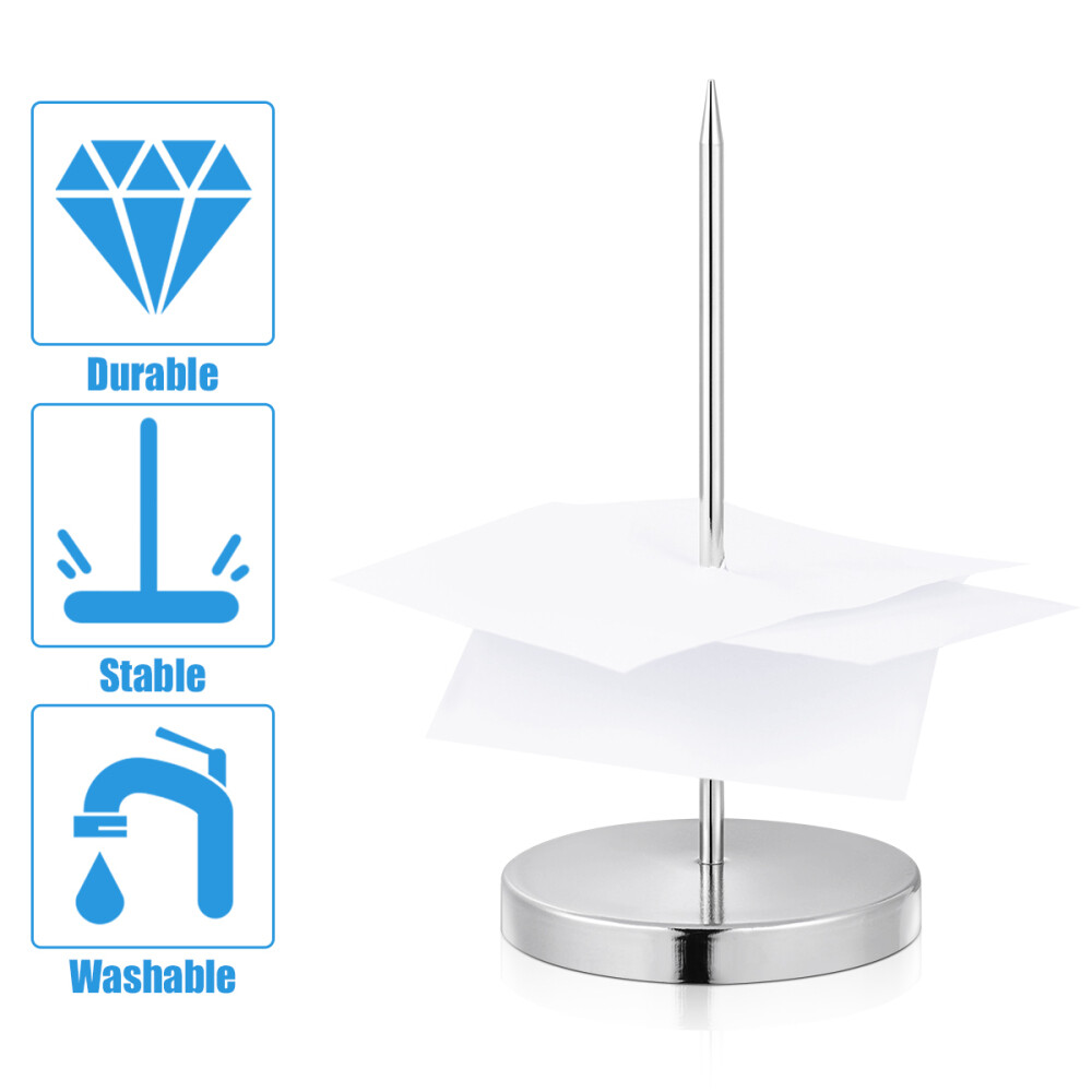 Office Stainless Steel Invoice Holder Bill Organizer Check Spindle | eBay