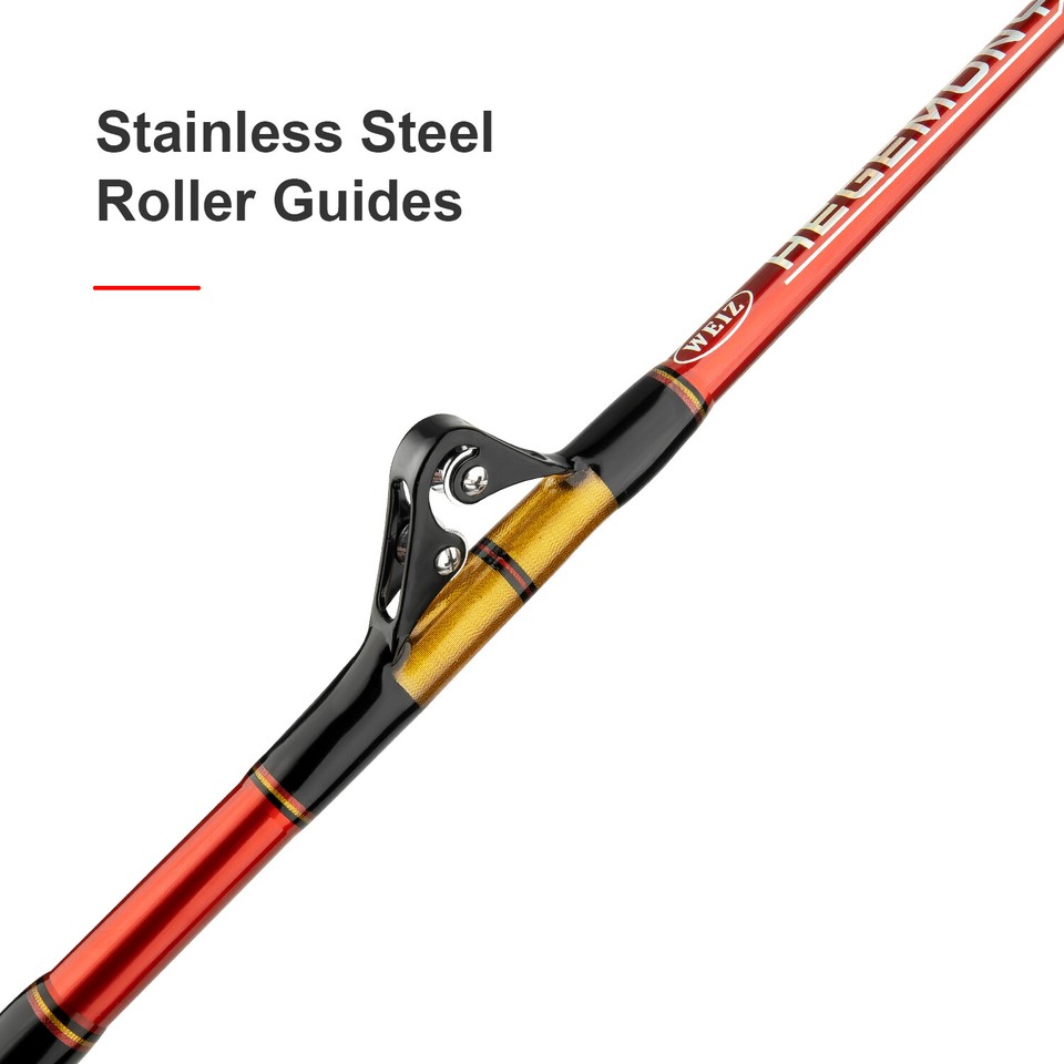 WEIZ 2-Piece Saltwater Offshore Heavy Trolling Rod Big Game Roller Boat ...