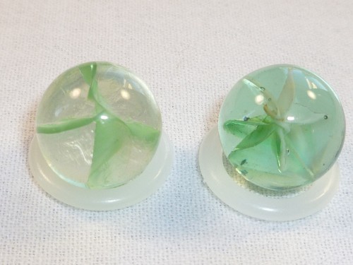 4 Vane & 6 vane 2 Color Cat's eye Marbles Green w Aventurine 5/8" | eBay