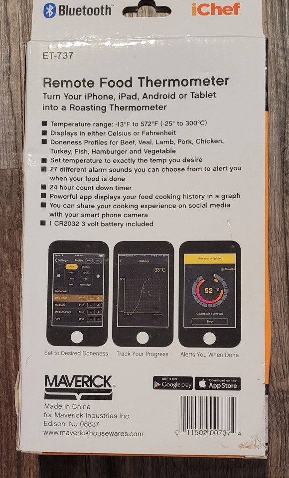 *NEW* IChef BLUETOOTH Remote Food Thermometer | eBay