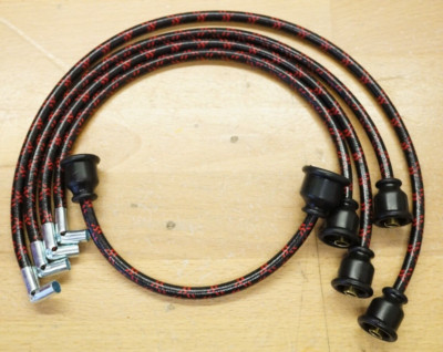 Farmall M Black & Red Striped Cloth Copper Spark Plug Wire Set IH ...