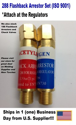 ACETYLENE & OXYGEN FLASHBACK ARRESTOR #288 SET TORCH WELDING ISO 9001 ...