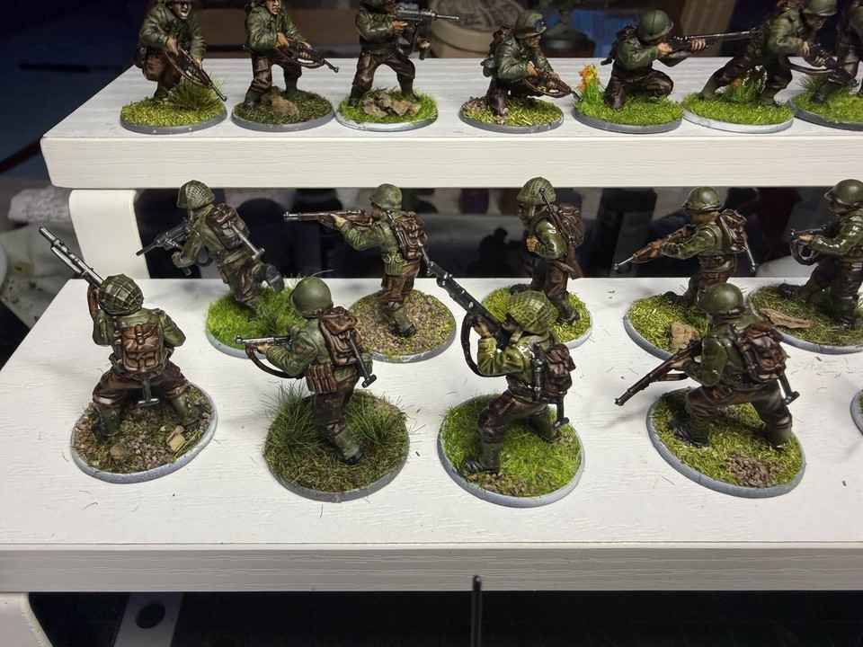 Bolt Action 28mm US Army 27 Men and 2 Tanks Pro Painted WW2 Miniatures ...