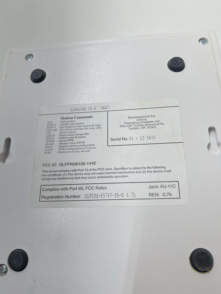 Vintage LineLink 144e Modem 14.4K Data Macintosh Technology Concepts ...