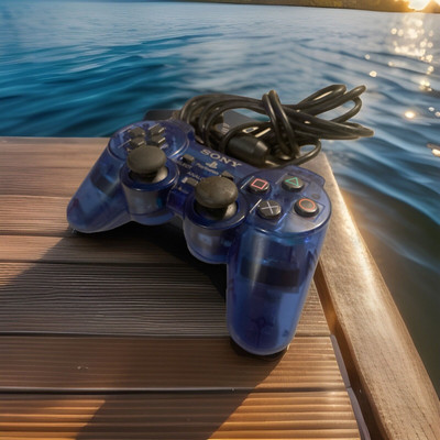 Sony PlayStation 2 PS2 Ocean Blue Clear Controller DualShock 2 OEM SCPH ...