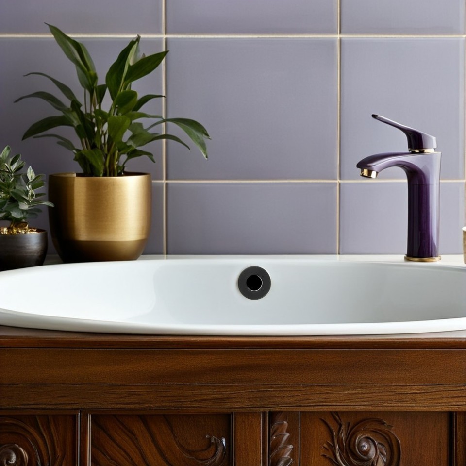 2 Pcs Bathtub Overflow Cap Black Sink Basin Trim Cover Drain Bathroom ...