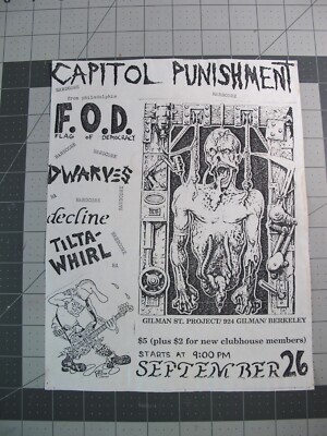 vtg punk hardcore flyer - Gilman Street project Capitol Punishment ...