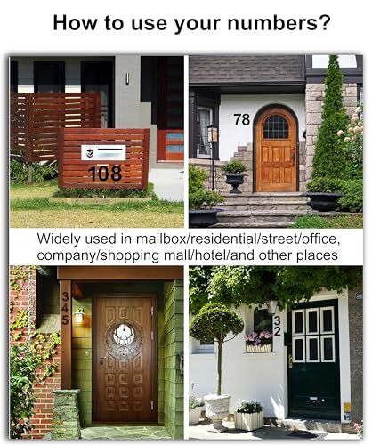 12 Inch Black Stainless Steel House Numbers for Outside Door Number 4 ...
