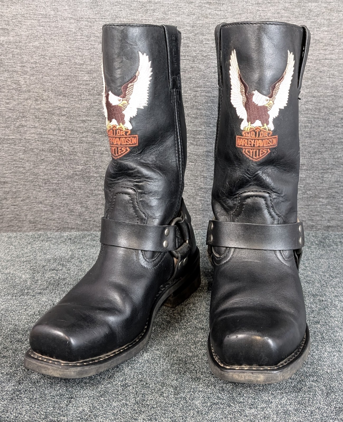 Harley Davidson Eagle Embroidered Motorcycle Boots Me… - Gem