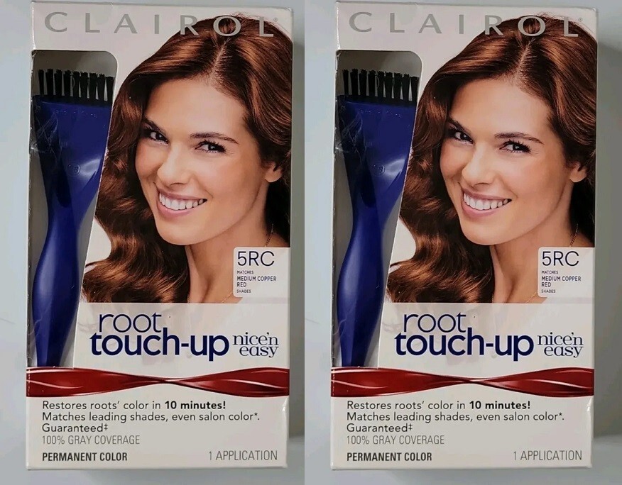 2 Pack- Clairol Root Touch-Up Permanent Hair Color, 5RC Medium - Copper ...