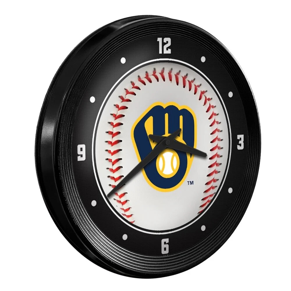 15" Milwaukee Brewers Ribbed Frame Wall Clock | eBay