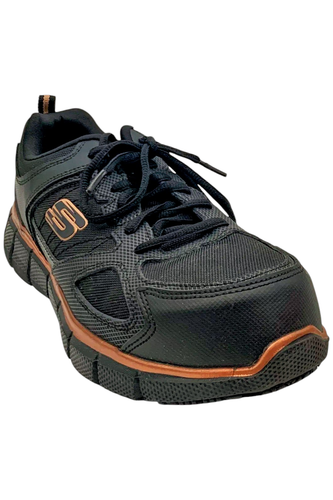 Skechers Women's Telfin Composite Toe Sneakers Black/Rose Gold | eBay