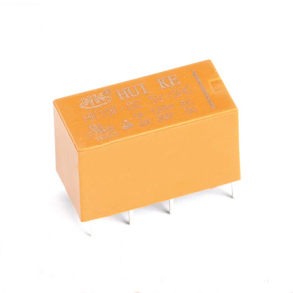 Original HUIKE Yellow Mini Power Relays HK19F-DC3V 5V 9V 12V 24V-SHG 2A ...