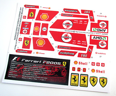 CUSTOM DIE CUT STICKERS for Set 8674 Ferrari F1 Racer + LOGO & PLAQUE ...