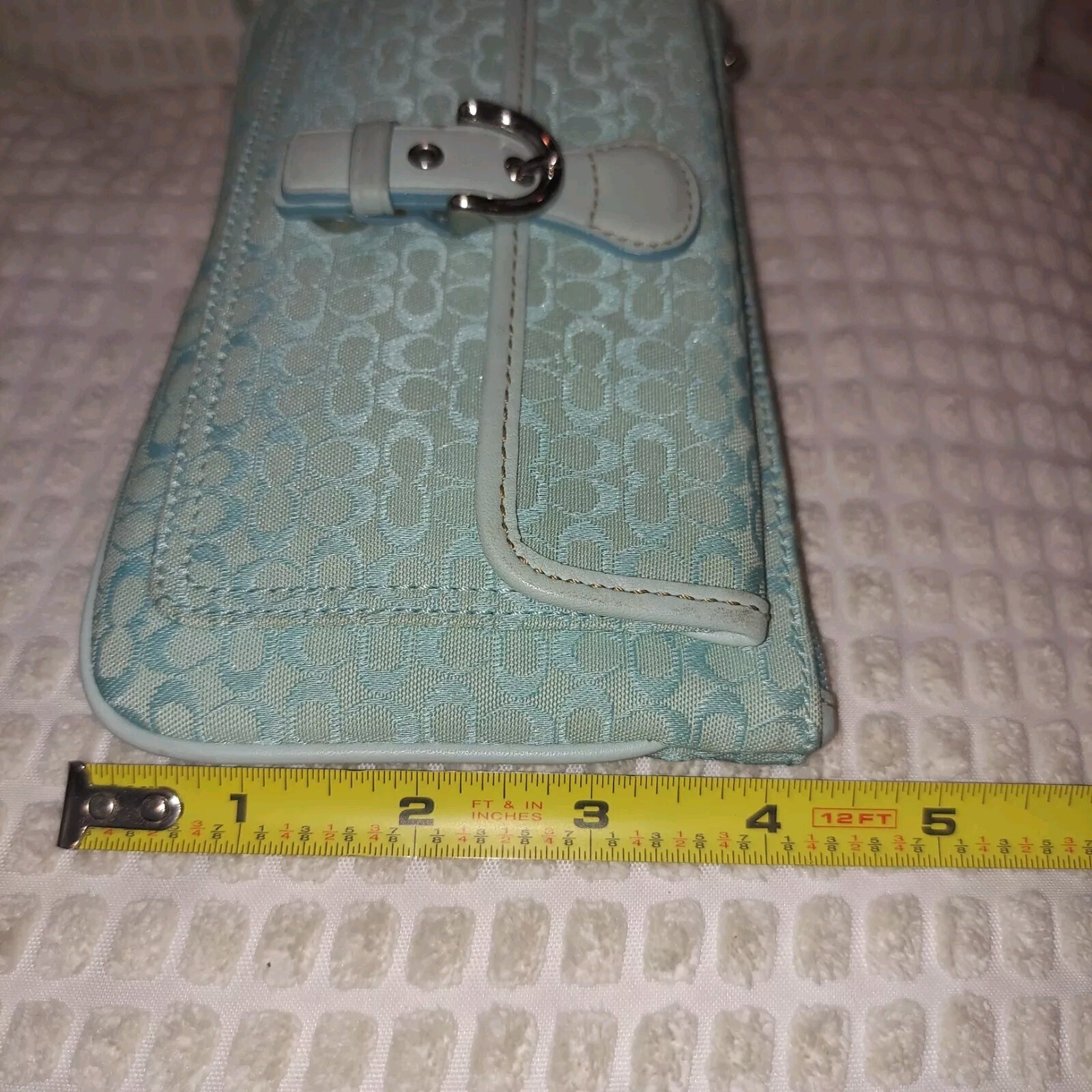 Coach Signature Turquoise Canvas and Leather Small C'… - Gem