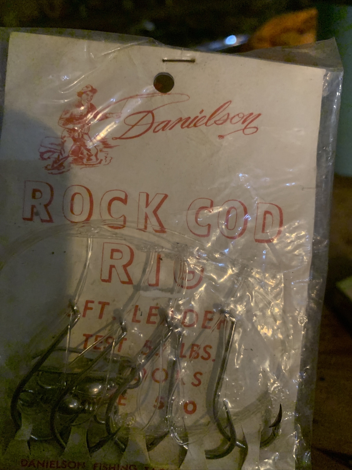 Rock Cod Fishing Rigs 5 Hook 5 FT Leader Size 5/0 Hooks Vintage New ...