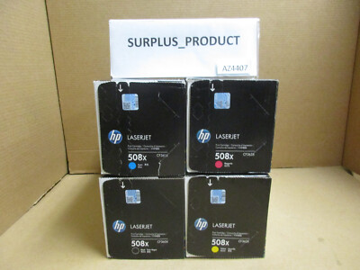 SET - GENUINE HP Toner 508X CF360X, CF361X, CF362X, CF363X B/C/M/Y ...