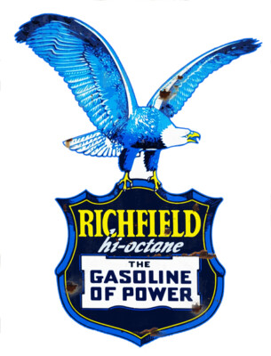 Richfield Hi-Octane Gasoline Cut Out Vintage Metal Sign 20x15 | eBay