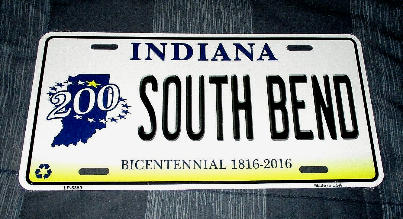 SOUTH BEND INDIANA Metal License Plate #01 - NEW | eBay