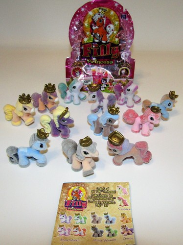 2011 Filly Princess Ponies Gold Crowns Lot of (12) Flocked Figures #A ...