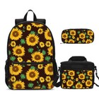 Sunflower Flower Art Design Kids School Backpacks Cooler Lunch Bag Pen ...