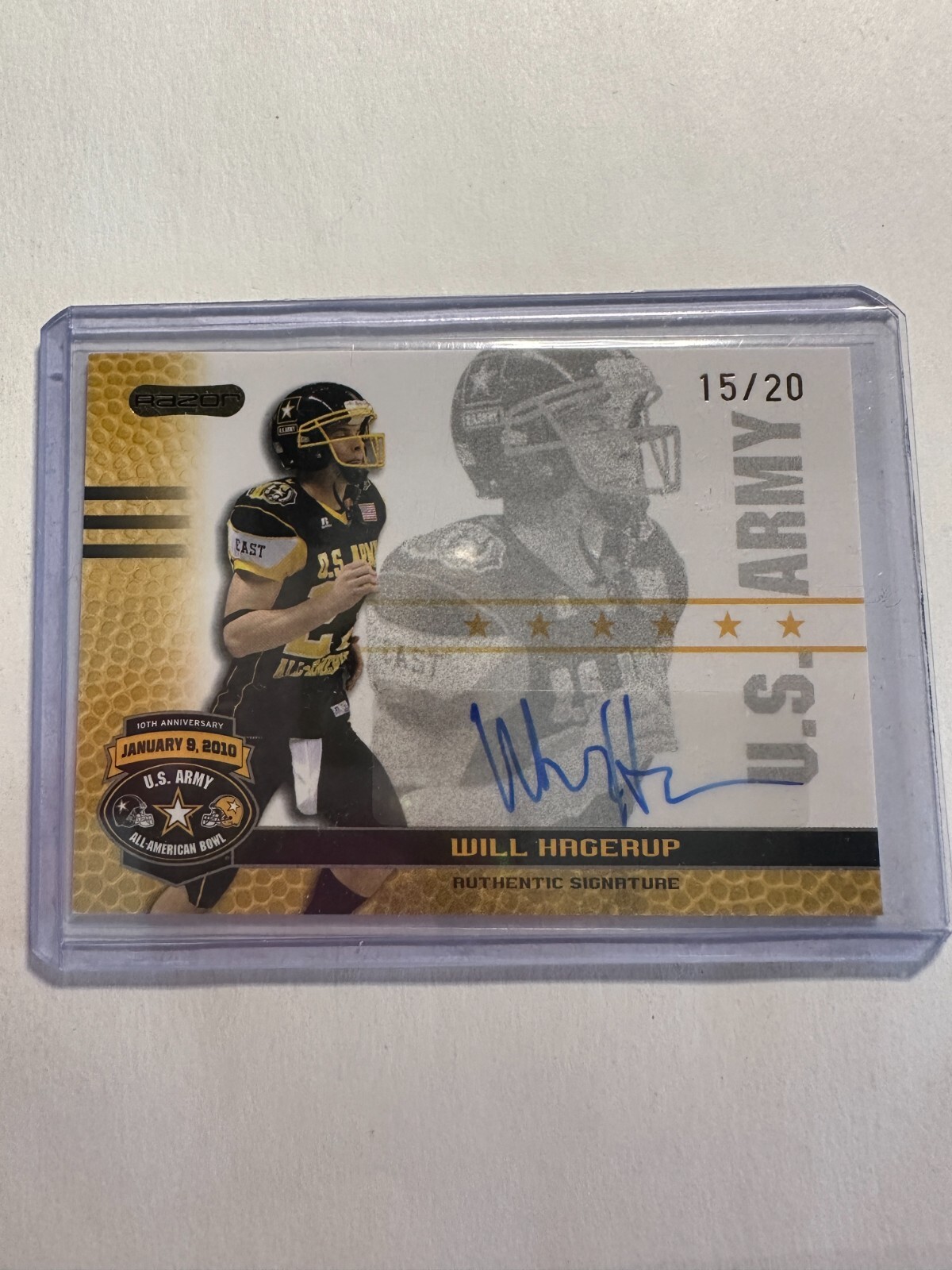 K31,100 - 2010 Razor Army All-American Bowl Auto Gold #WH1 Will Hagerup ...