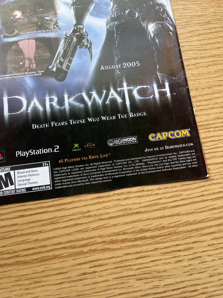 2005 Darkwatch PlayStation 2 Xbox Original Game Poster Promo Art Ad ...
