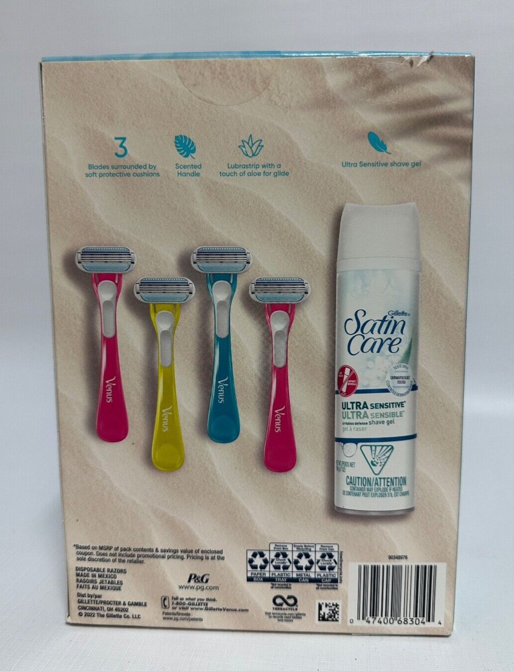 Gillette Venus Holiday Gift Pack - 4 Disposable Razors, 1 Shave Gel | eBay