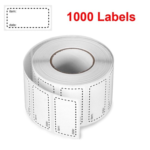 1000 Removable 2x1 Food Freezer Label Self-Adhesive Refrigerator ...