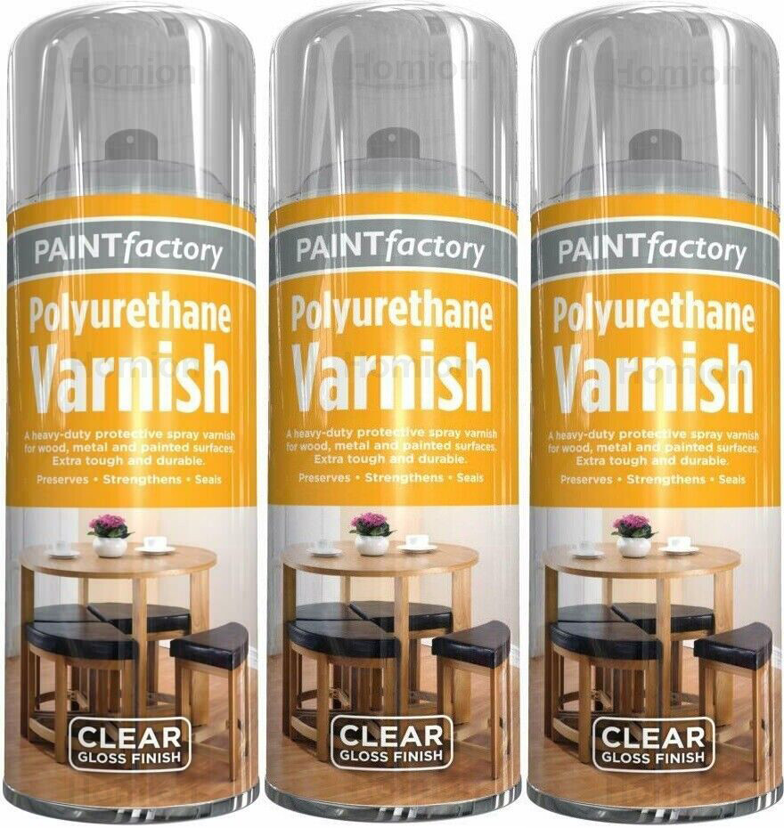 CLEAR GLOSS 400ML VARNISH SPRAY CAN INTERIOR EXTERIOR AEROSOL SPRAY ALL ...