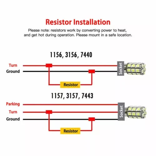 10pcs Load Resistor 50W 6RJ LED Decoder Fix Error Code Hyper Flash Turn ...