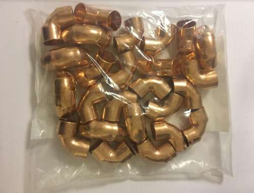 25 X 15MM COPPER END FEED ELBOWS FITTINGS PACK JOB LOT PLUMBING/COPPER ...