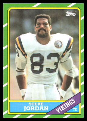 1986 Topps Steve Jordan #298 RC Minnesota Vikings 3B | eBay