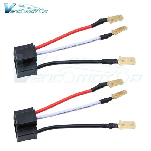 2PCS H4 9003 to 3 PIN Adapter for Sealed Beam 5x7" 4x6" Headlight Wire ...