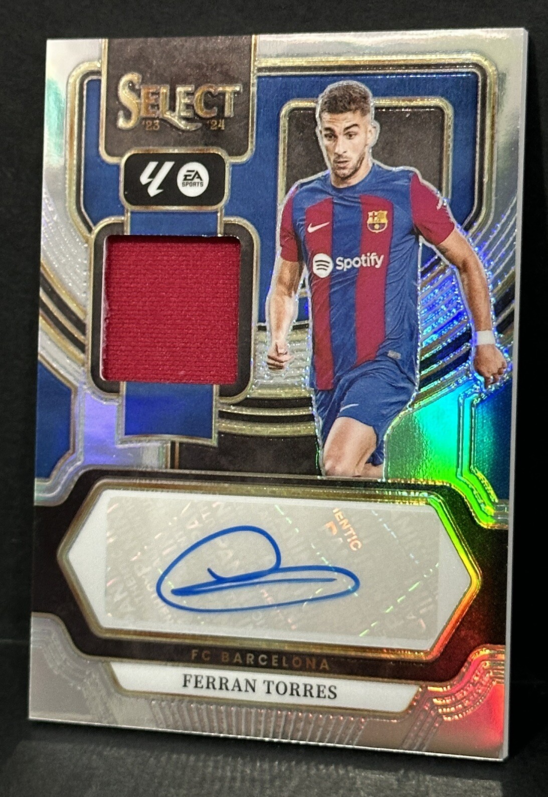 2023-24 Panini Select La Liga Barcelona Ferran Torres Patch Auto Silver ...