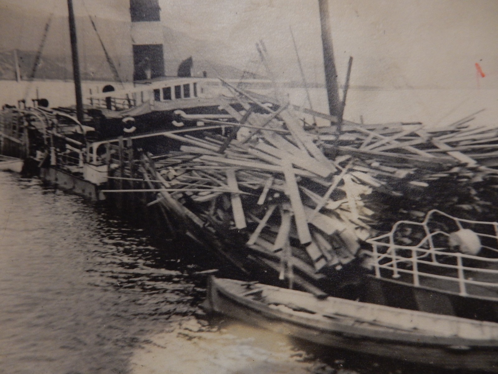 ORIG PHOTOGRAPHIC VINTAGE WW1 LISA SINKING SHIPWRECK 110 X 75 mm HMS ...