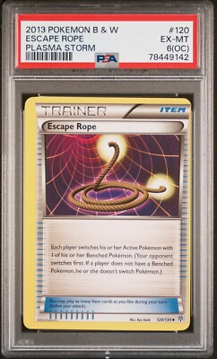 PSA 6(OC) 2013 Pokémon B & W Escape Rope Plasma Storm #120 EX-MT POP 1 ...