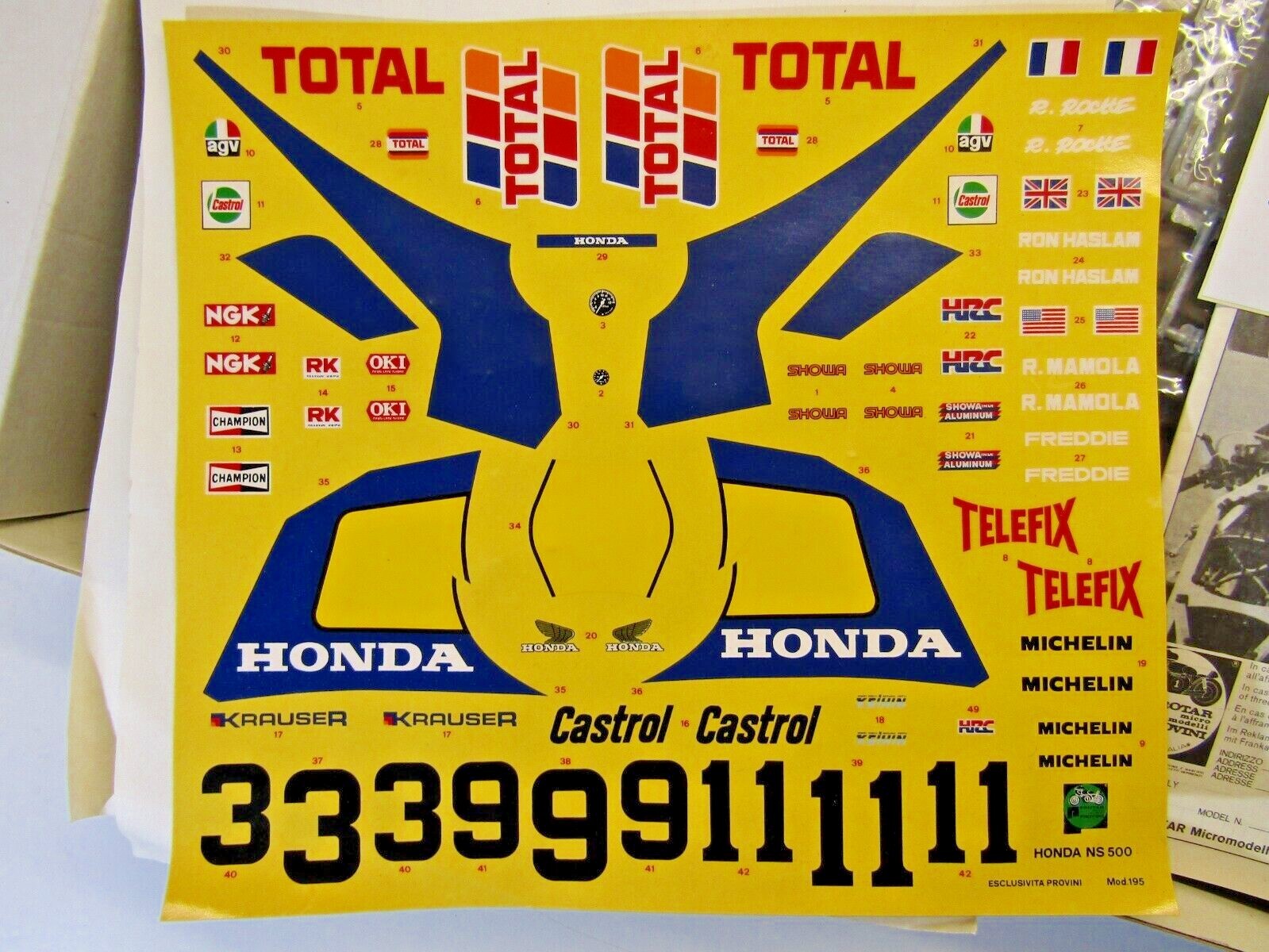 Protar 1:9 Scale Honda NS500 GP Metal Frame Model Kit #196 Spencer ...