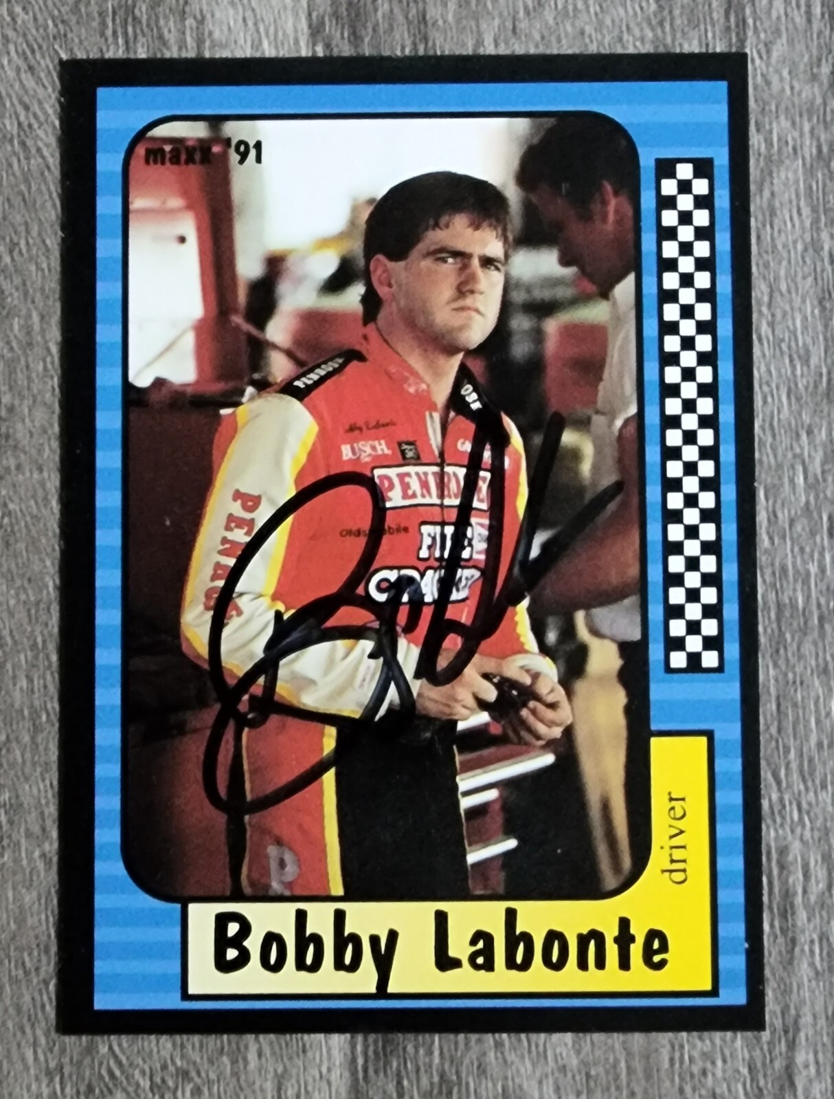 Bobby Labonte Signed 1991 MAXX Racing Card #53 Auto NASCAR HOF LEGEND ...