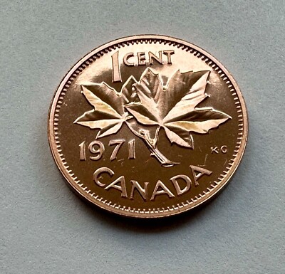 Canada 1971 1-Cent Maple Leaf Penny Coin - Proof Like Brilliant ...