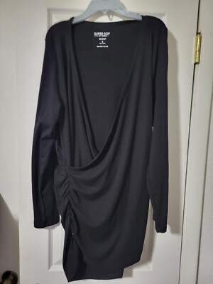 Torrid Super Soft Ribbed Knit Long Tunic Size 2X Black Low Cut Side ...