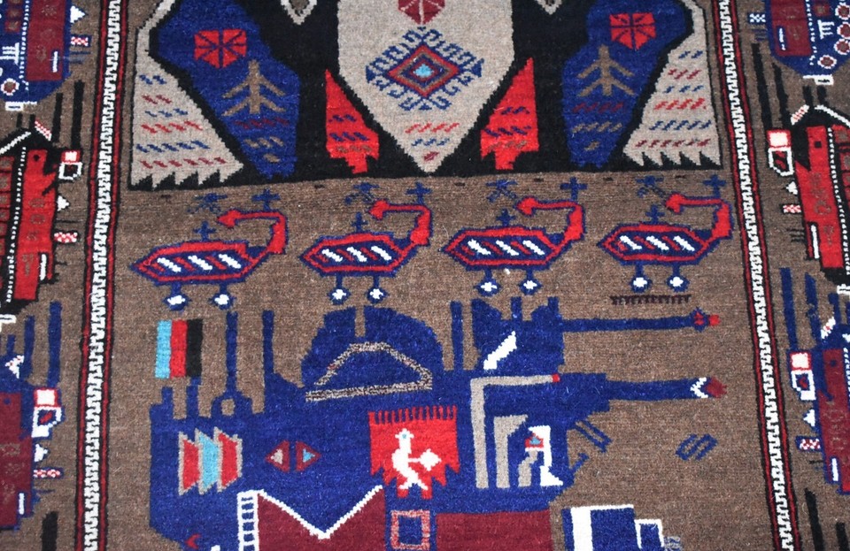 Handmade Vintage Afghan Soviet War Carpet Persian Tribal Baluchi Wool ...