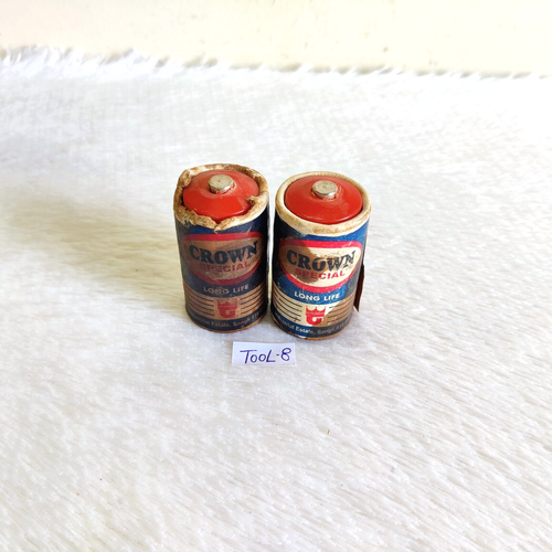 Vintage Metal Crown Special Multipurpose Dry Cell Battery Rare 2Pcs ...