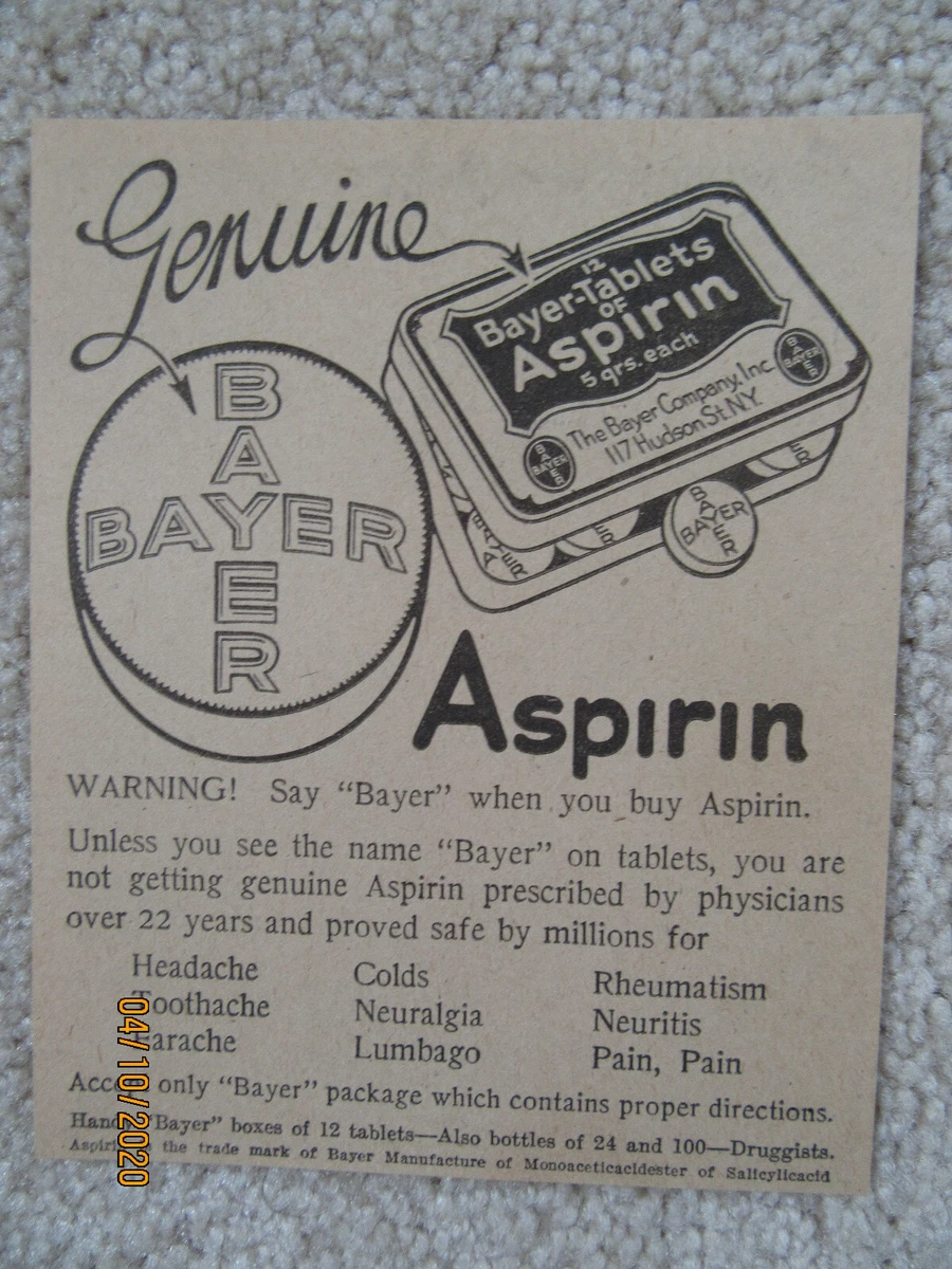 Bayer Aspirin Label
