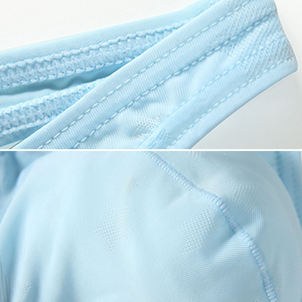 Mens Ice Silk Briefs G-String Thongs Sexy Sheer Underwear T-Back Bikini ...