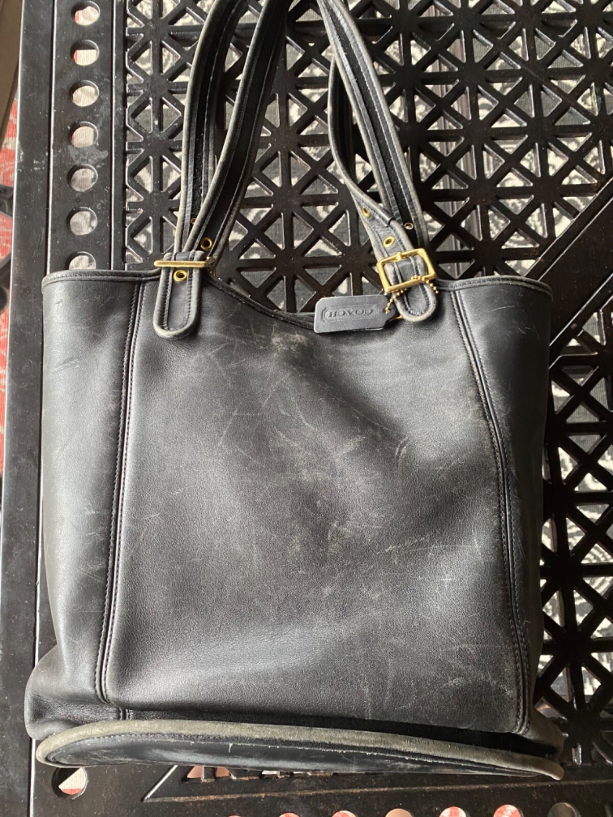 Vintage Coach Legacy 9090 Black Tote Shopper Hobo Han… - Gem