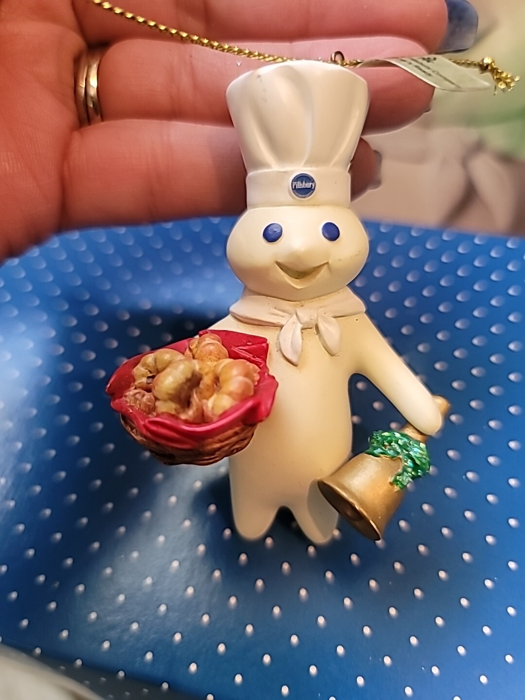 Pillsbury Doughboy Danbury Mint Basket &Bell Christmas Ornament | eBay