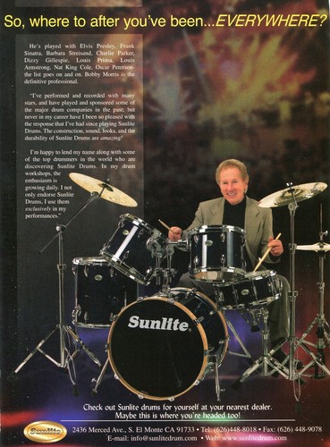 2003 Print Ad of Sunlite Drum Kit w Bobby Morris | eBay