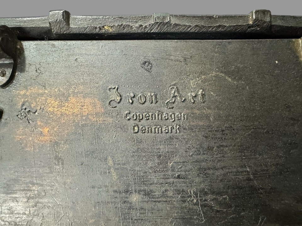 Antique Iron Art Denmark Cast Metal Chest Battle of Lyndanisse in 1219 ...